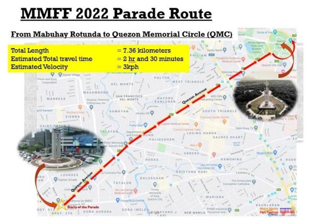 MMDA Reveals Map of MMFF Parade 2022 Route